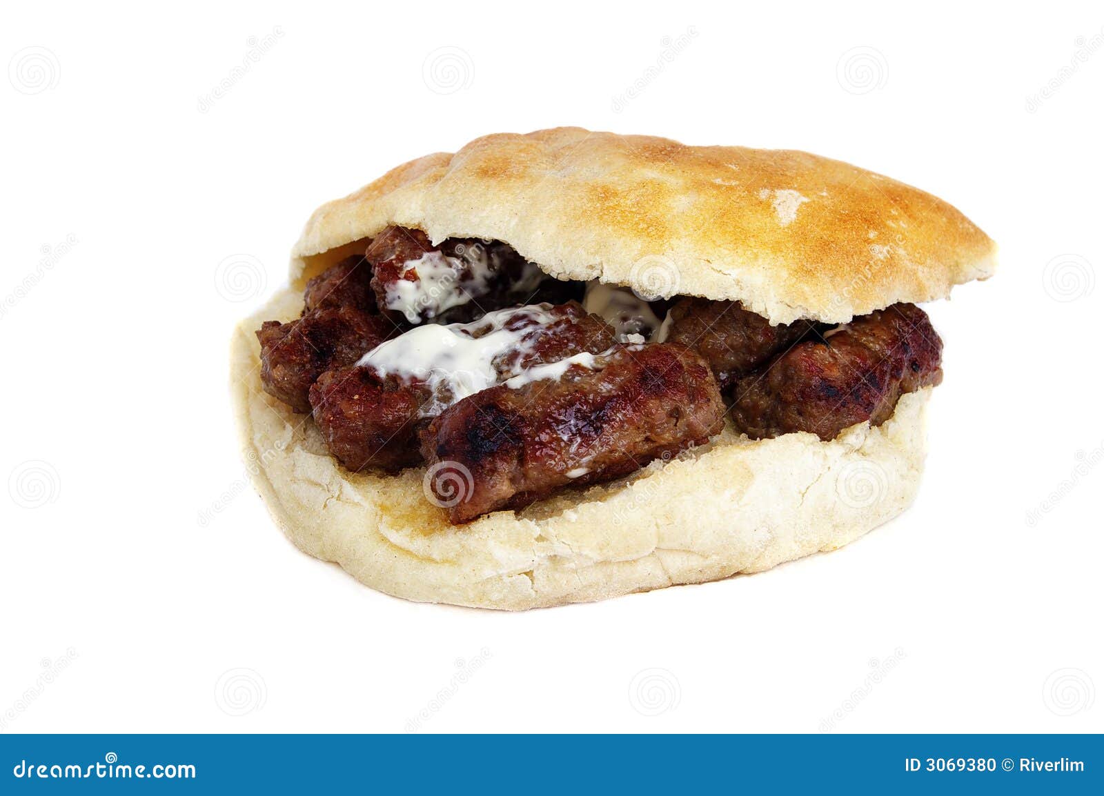 Kebab (Cevap) stock photo. Image of grilled, dinner, bakery - 3069380
