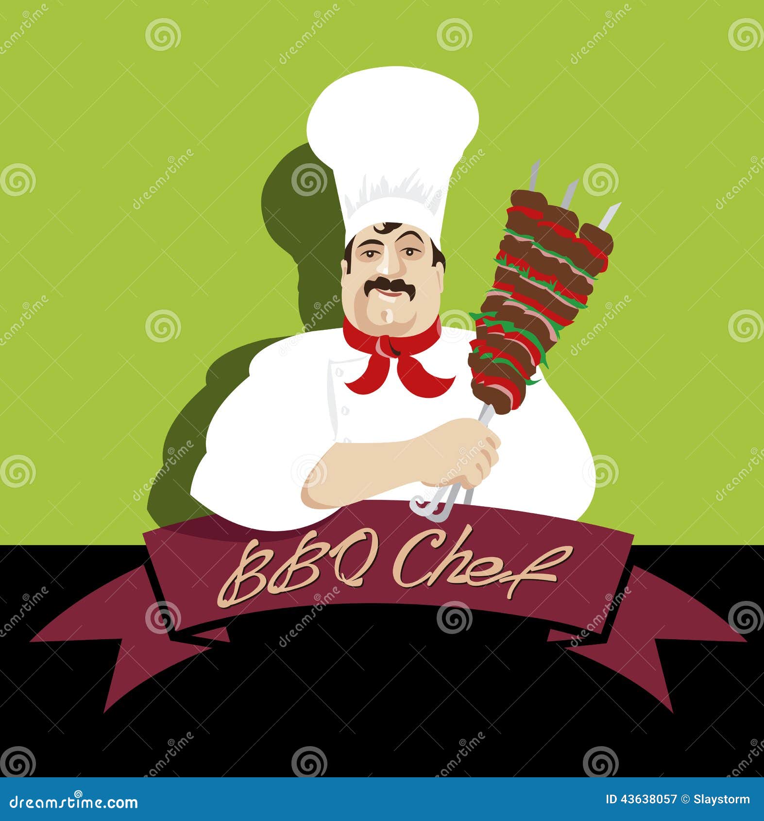Kebab_Chef ilustração do vetor. Ilustração de tradicional - 43638057