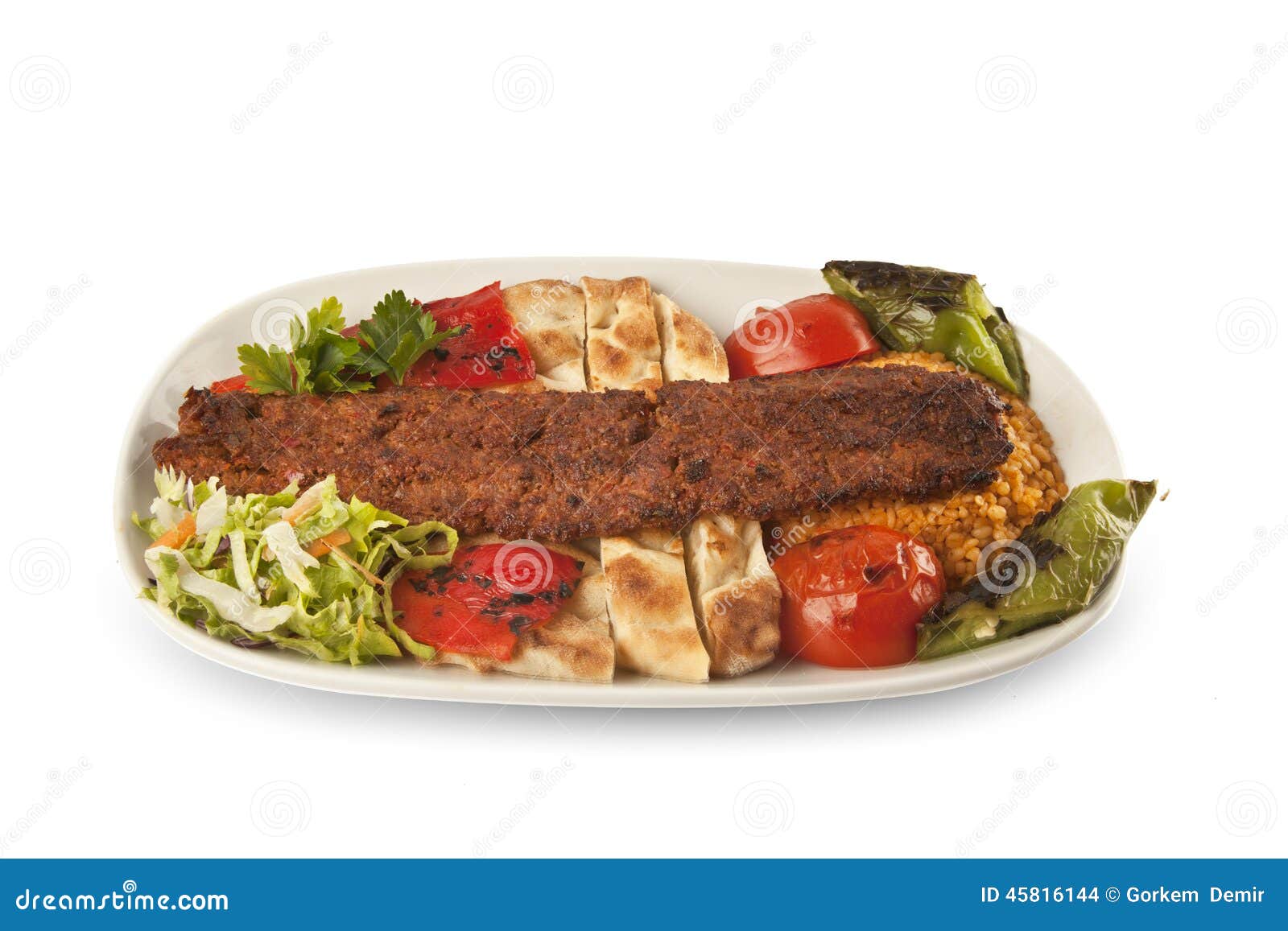 Kebab dell'Adana del turco fotografia stock. Immagine di buongustaio ...