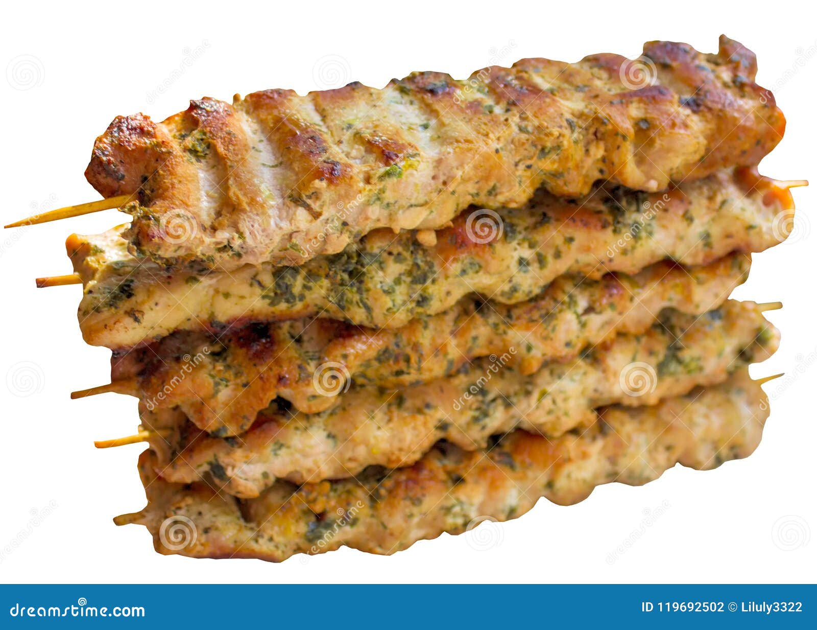 Kebab en los pinchos foto de archivo. Imagen de asado - 119692502