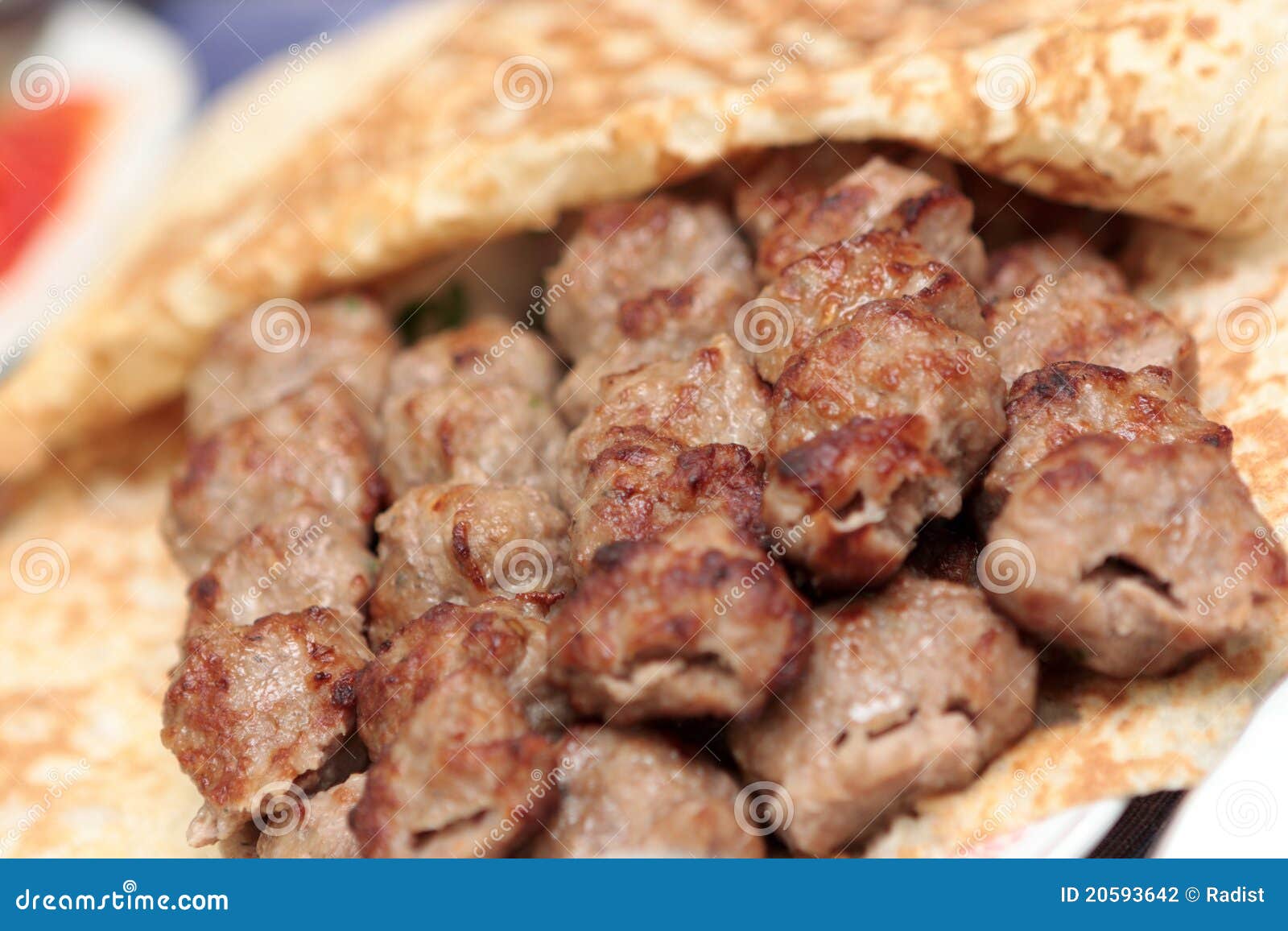 Kebab in flat bread stock photo. Image of armenia, brown - 20593642