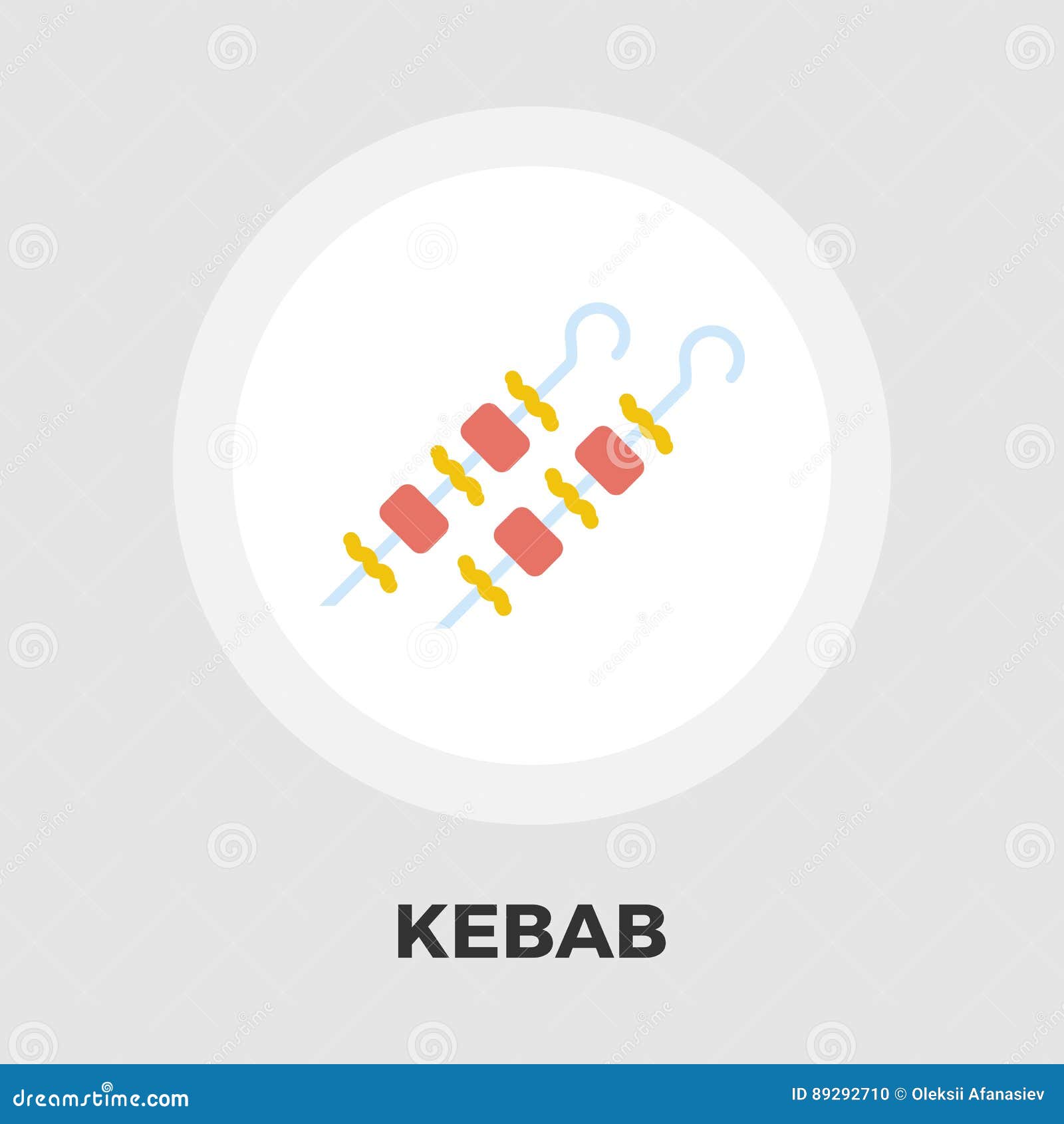 Kebab flat icon stock vector. Illustration of edible - 89292710