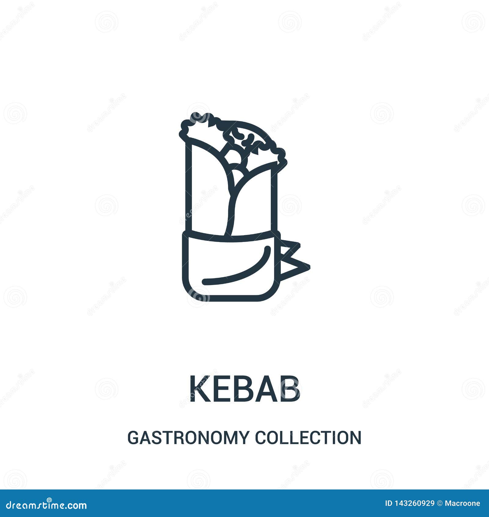 Kebab Icon Vector from Gastronomy Collection Collection. Thin Line ...