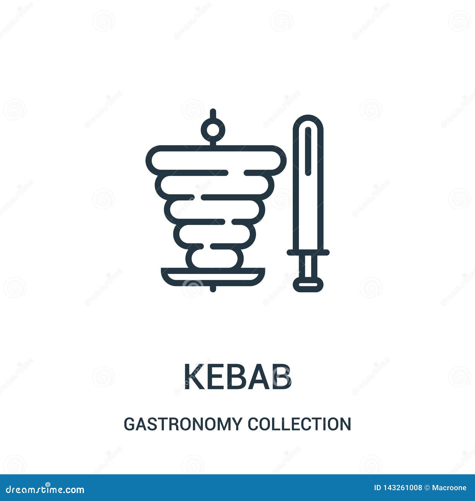 Kebab Icon Vector from Gastronomy Collection Collection. Thin Line ...