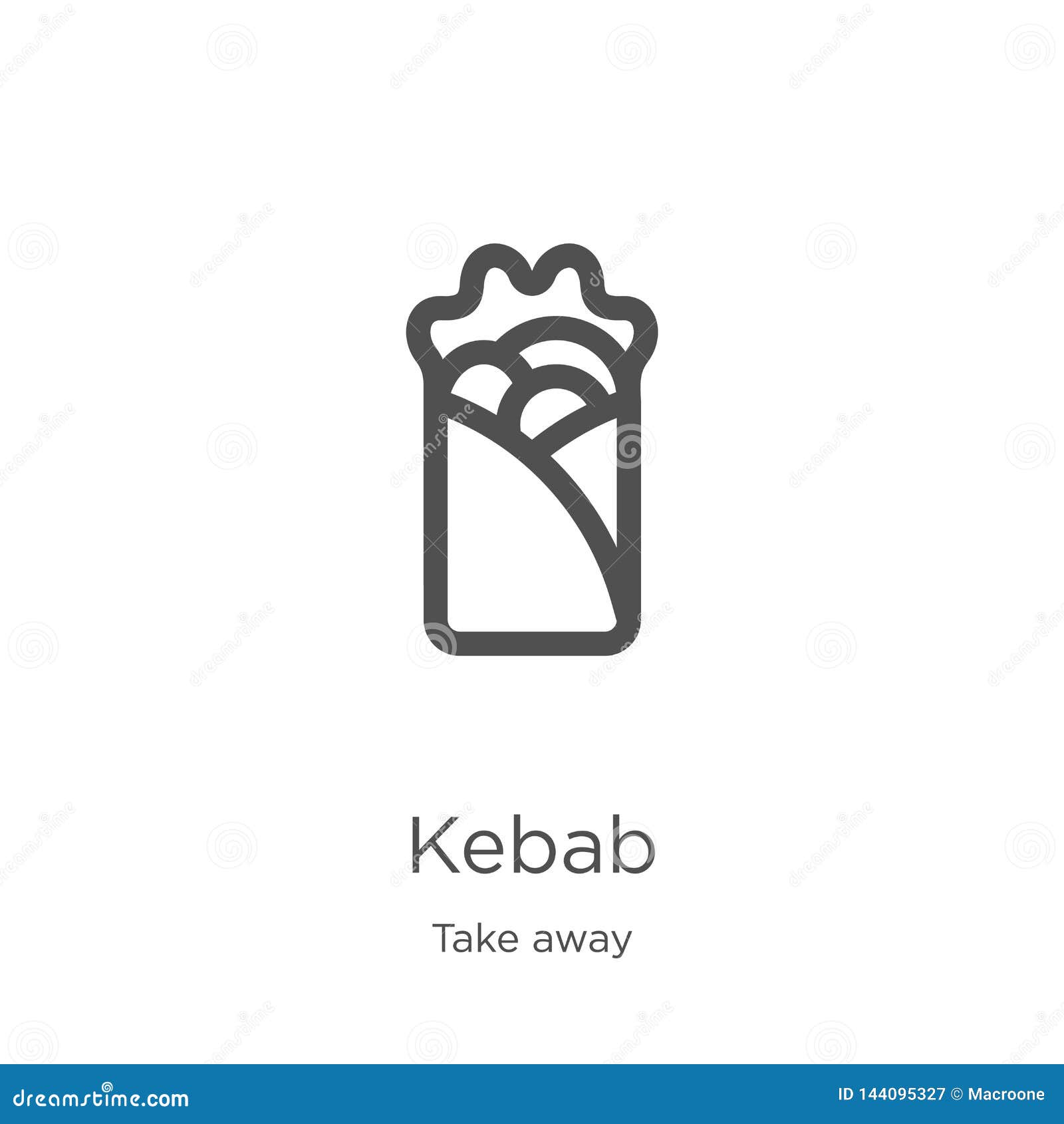 Kebab Icon Vector from Take Away Collection. Thin Line Kebab Outline ...
