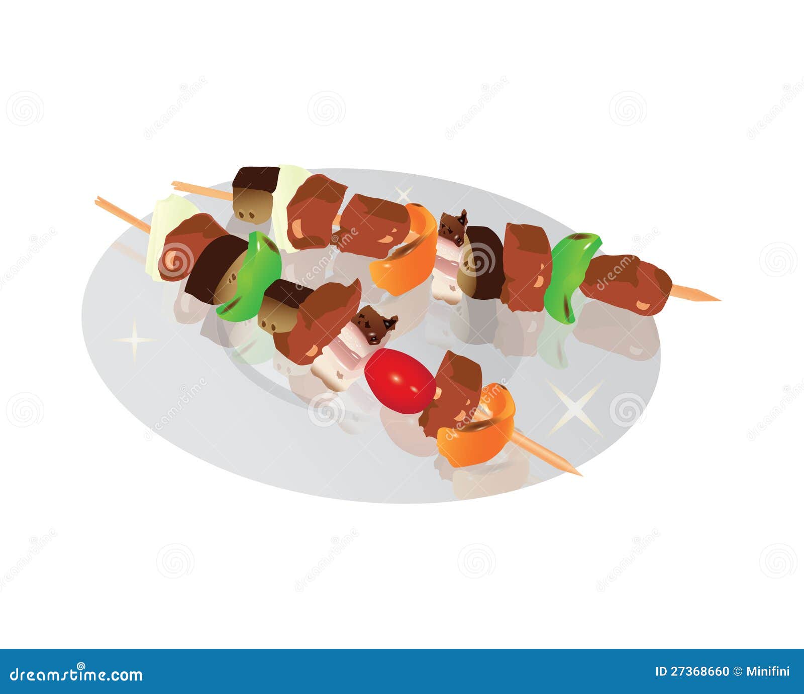 Kebab Illustration Cartoon Vector | CartoonDealer.com #55519997