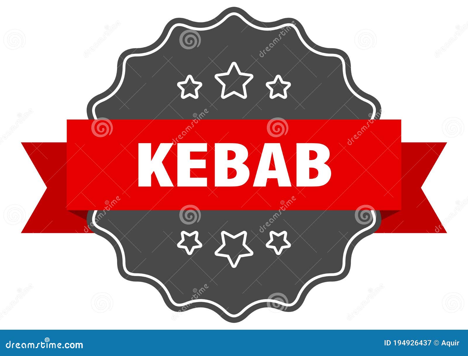 Kebab label stock vector. Illustration of vignette, isolated - 194926437