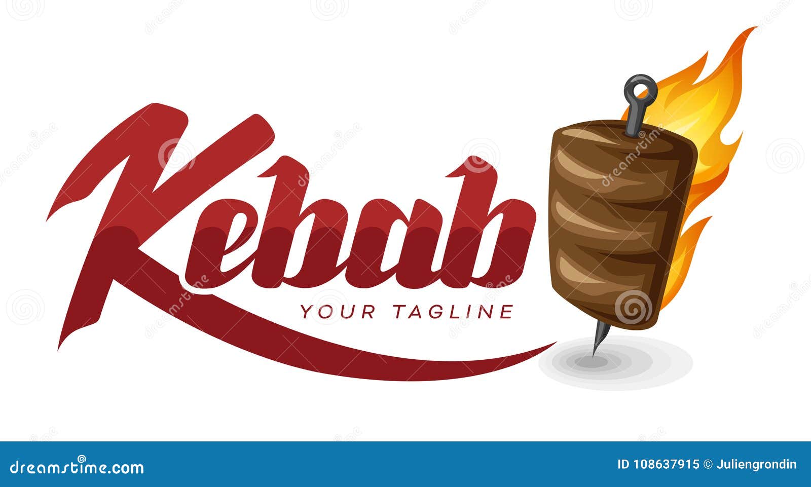 Kebab logo design stock vector. Illustration of meat - 108637915