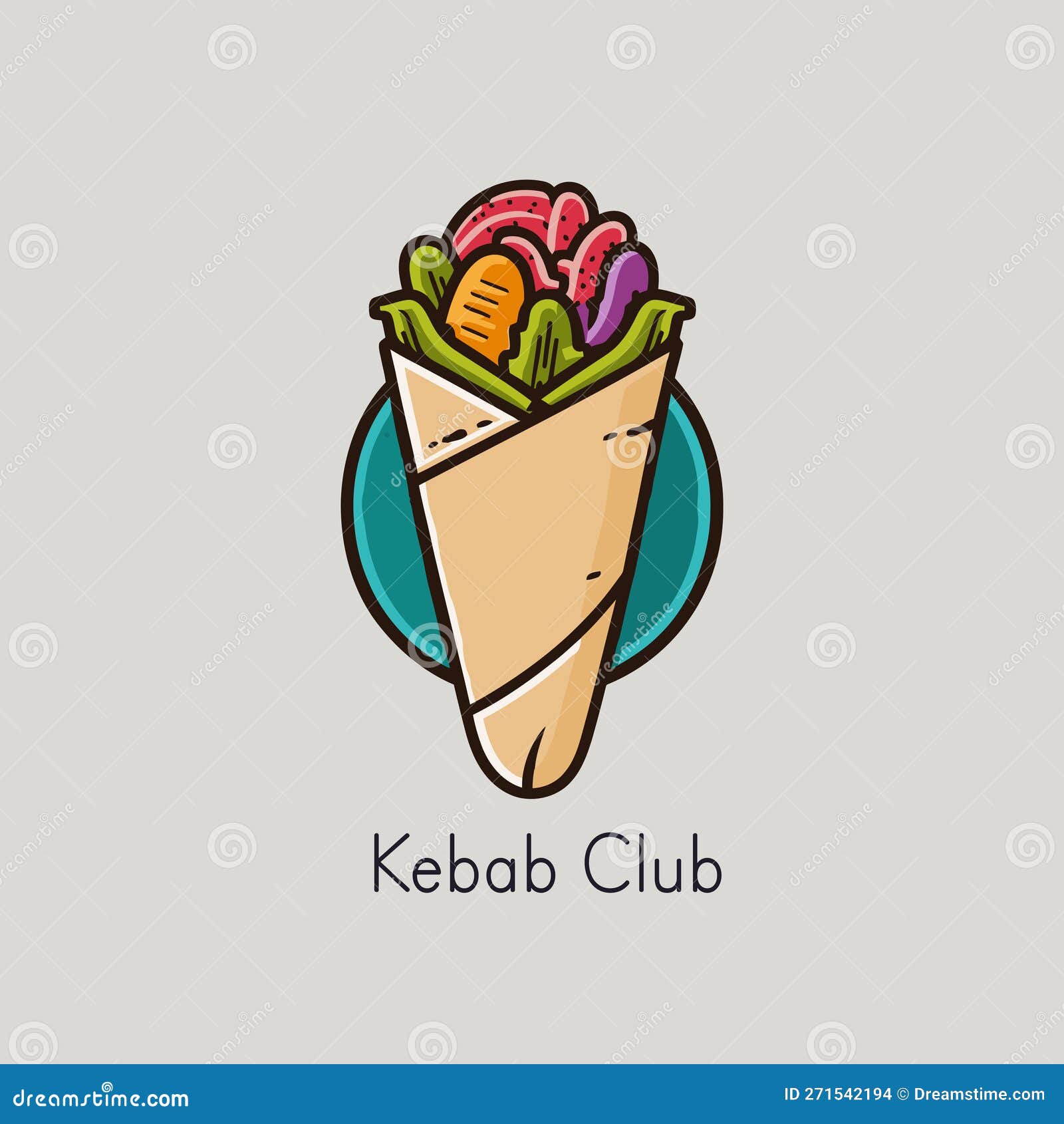 Kebab Logo. Vector Illustration of a Kebab Sandwich Stock Vector ...