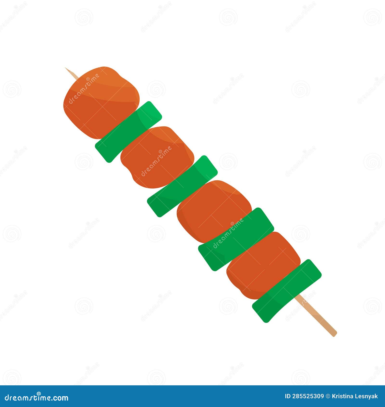 Kebab Meat Skewer Fry Grill Icon Element Stock Illustration ...