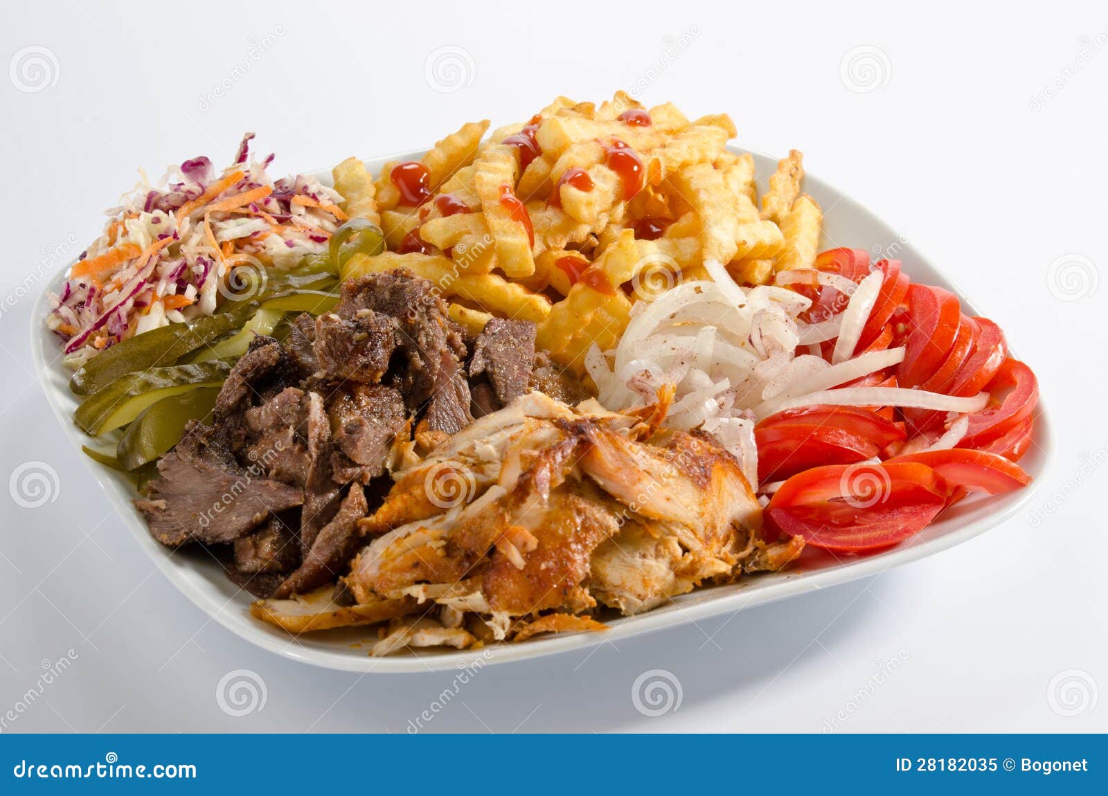 Kebab Misto Del Doner Su Una Zolla Immagine Stock - Immagine di ...