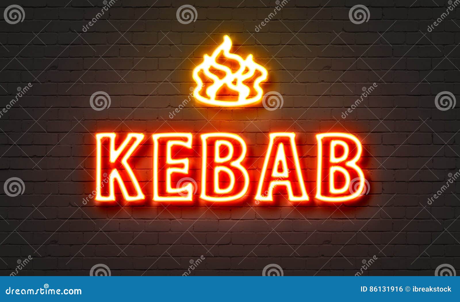 Kebab neon sign stock illustration. Illustration of kebab - 86131916