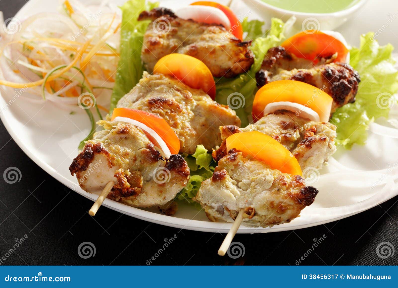 Kebab Platter are Small Pieces of Meat on Skewers Stock Image - Image ...