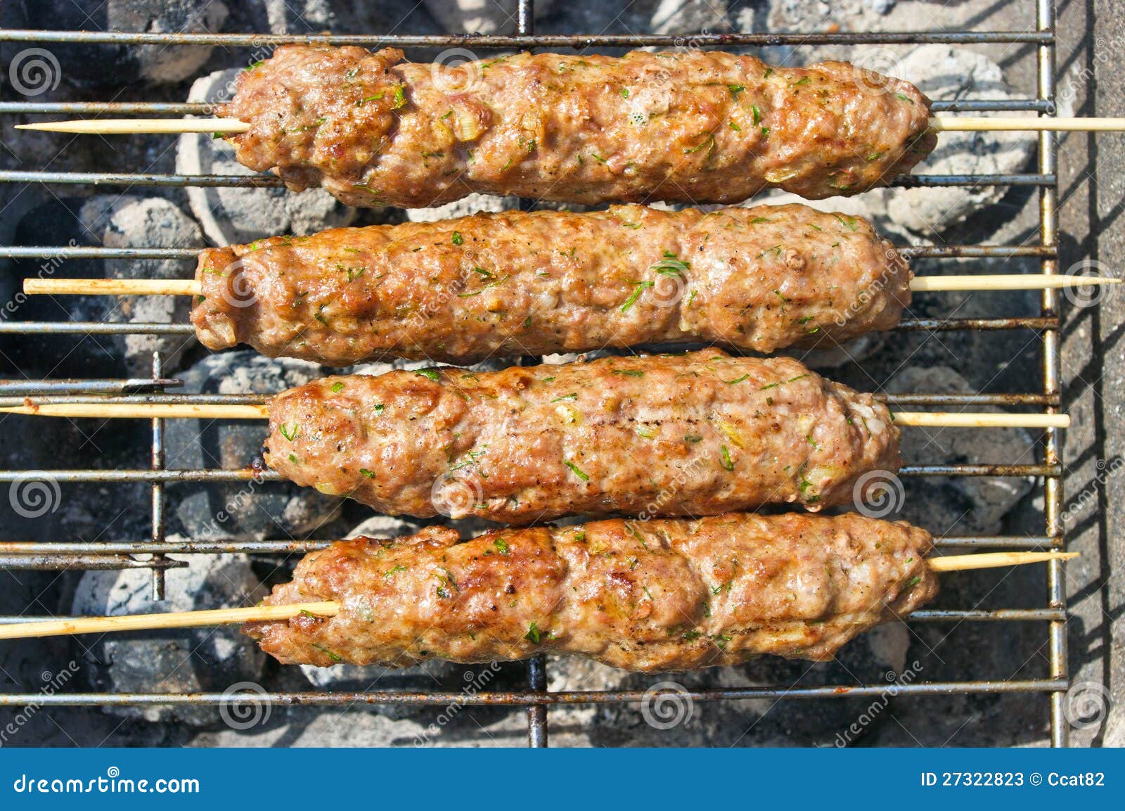 Kebab during the Preparation Stock Image - Image of preparation, minced ...
