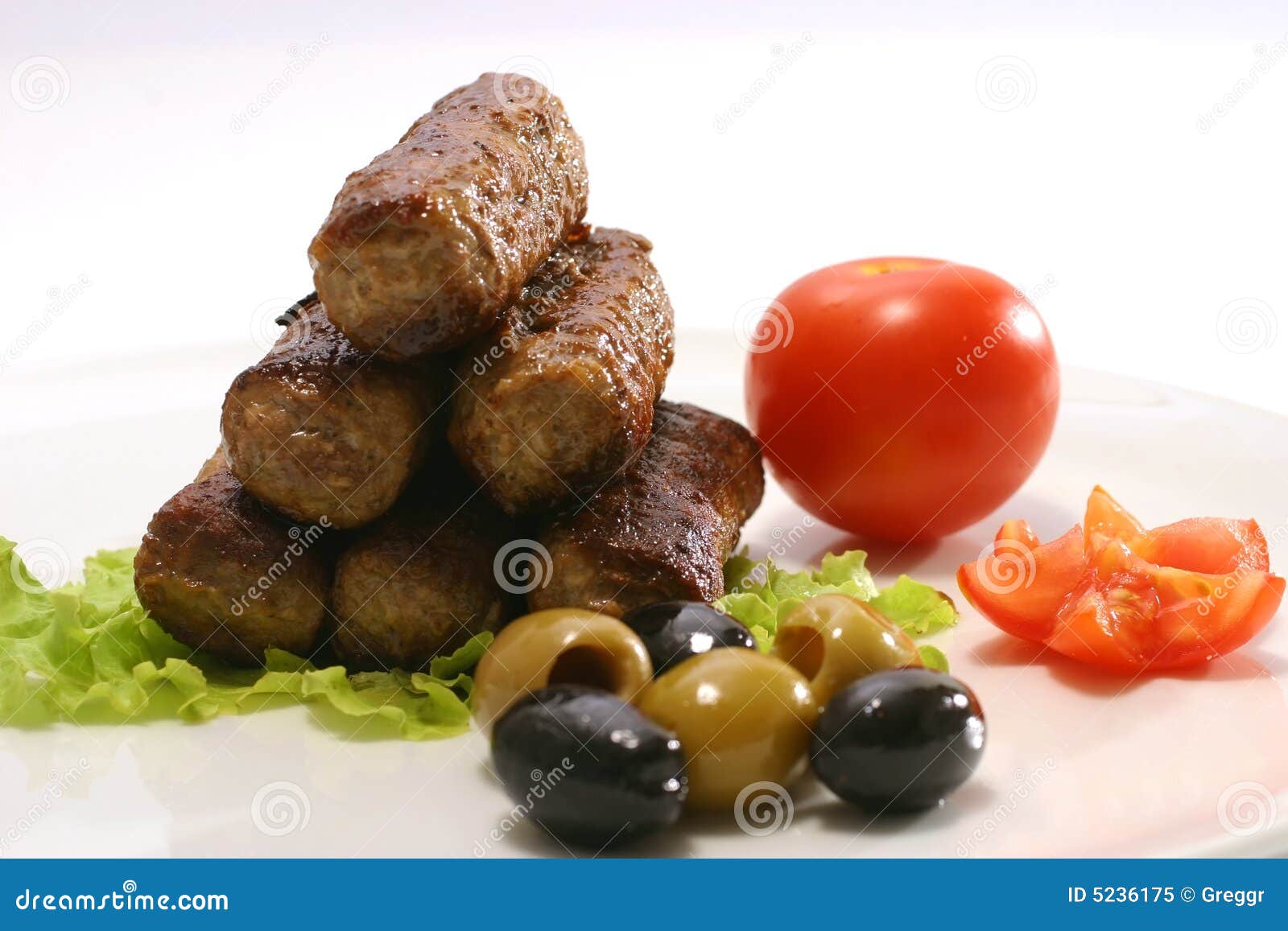 Kebab rolls on plate stock image. Image of olives, recipe - 5236175