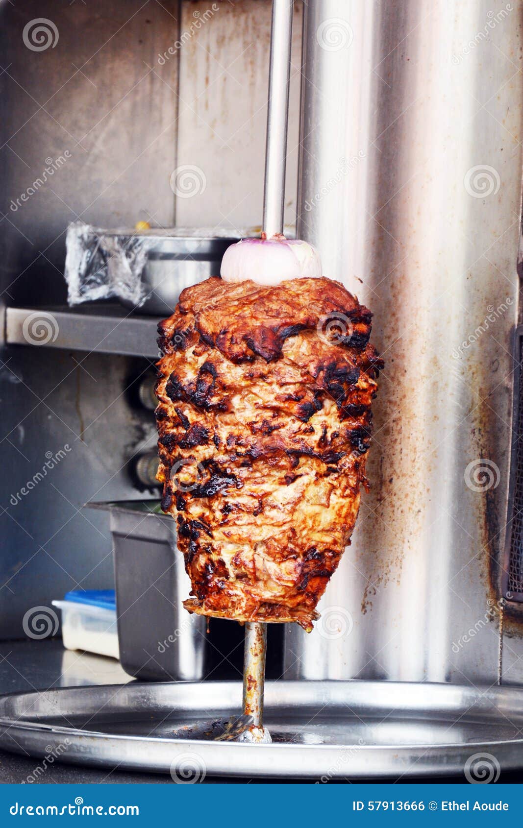 Kebab on rotator stock photo. Image of dining, meal, delicious - 57913666