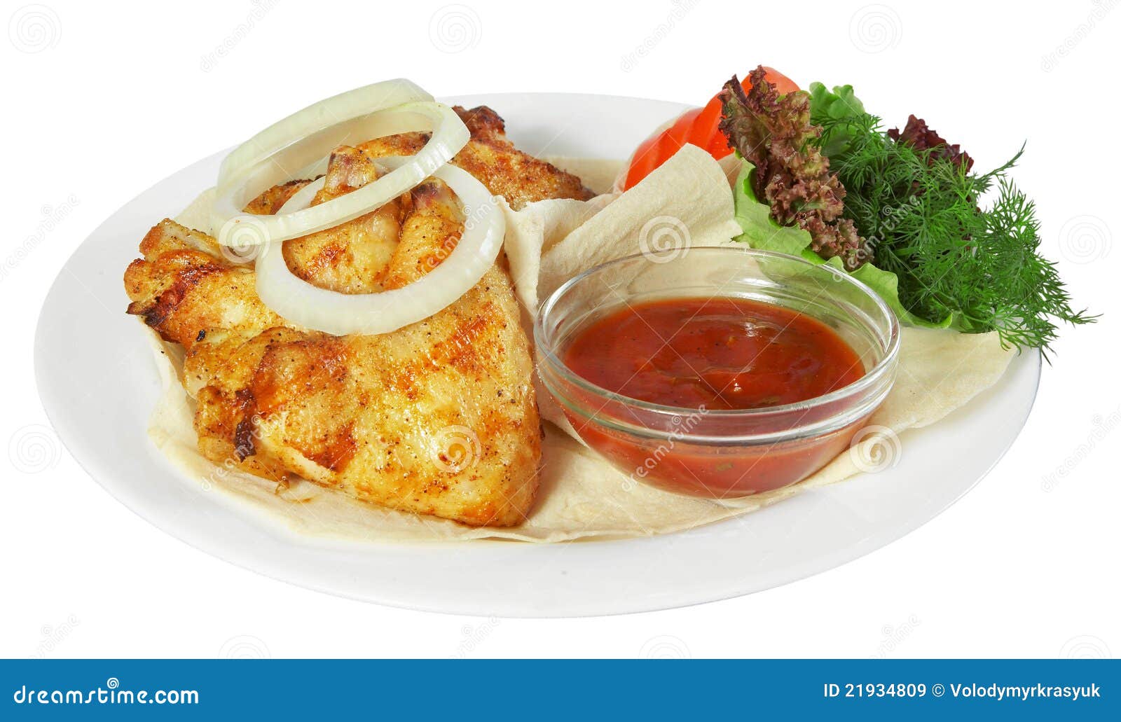 Kebab with sause stock image. Image of food, salad, delicious - 21934809