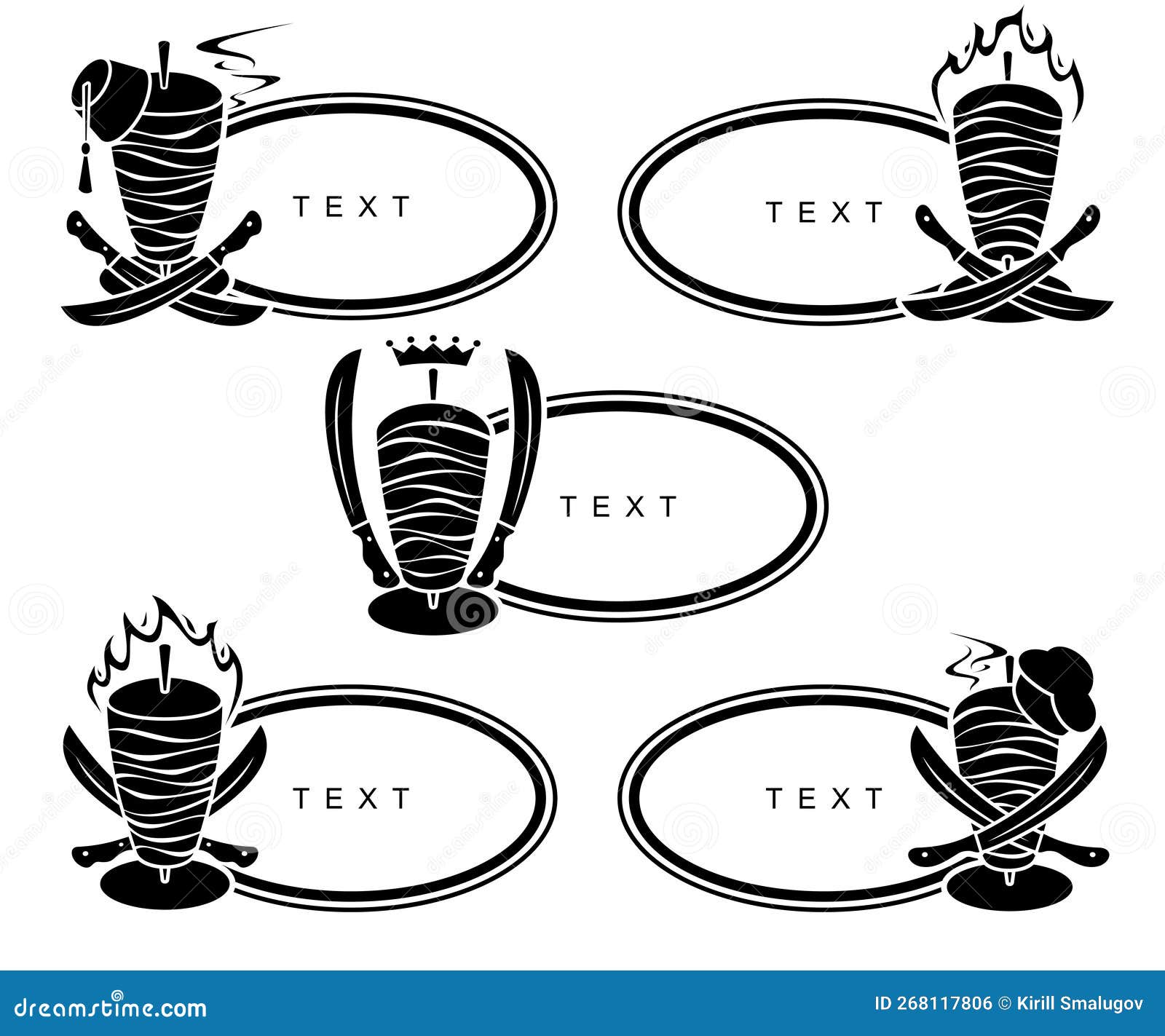 Kebab Set. Collection Icon Kebabs Stock Vector - Illustration of kebab ...