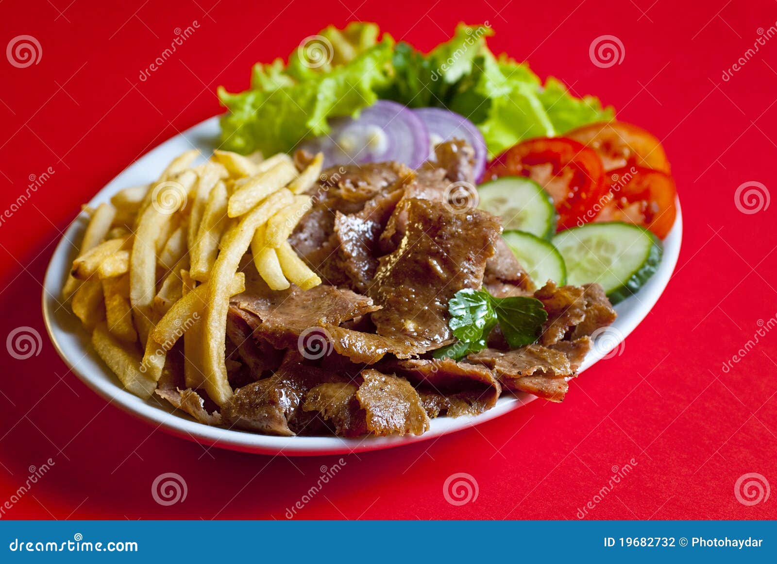 Kebab turc de plaque photo stock. Image du poivre, viande - 19682732
