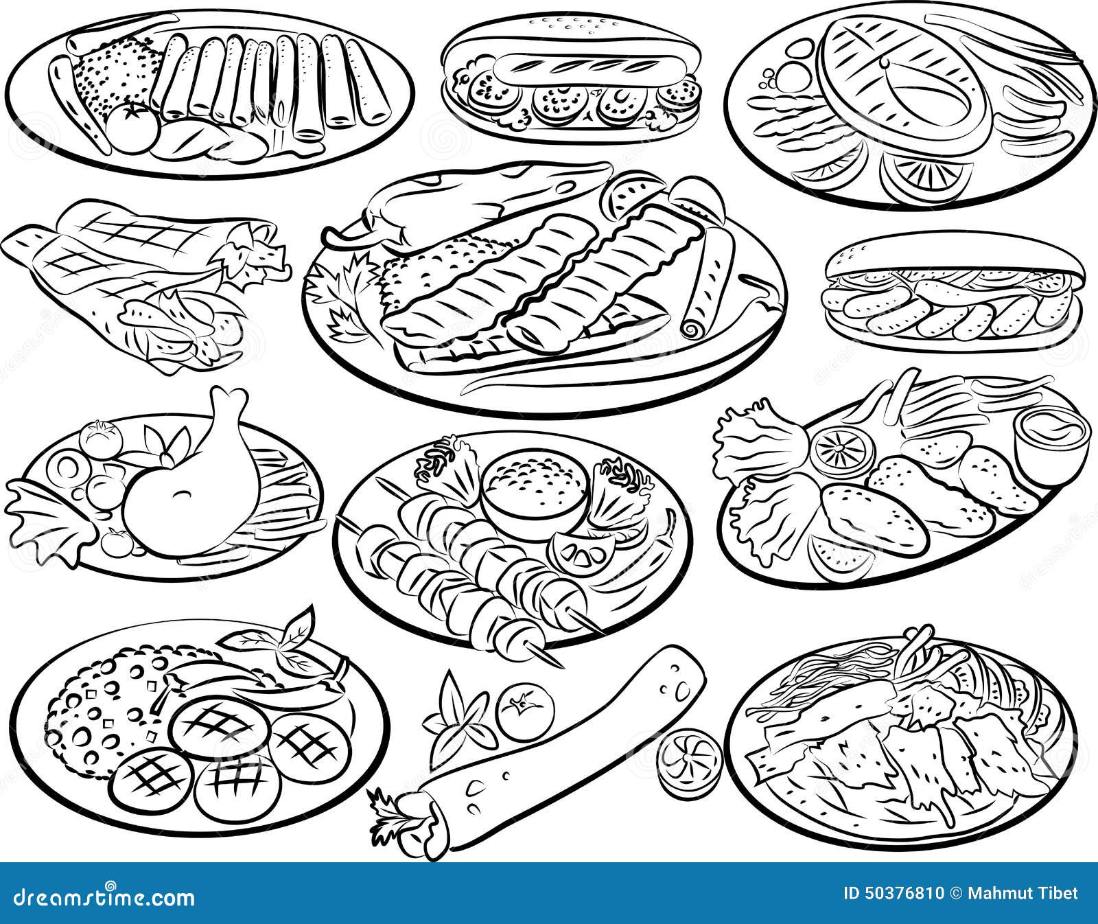 Kebab stock vector. Illustration of kebab, fastfood, grilled - 50376810