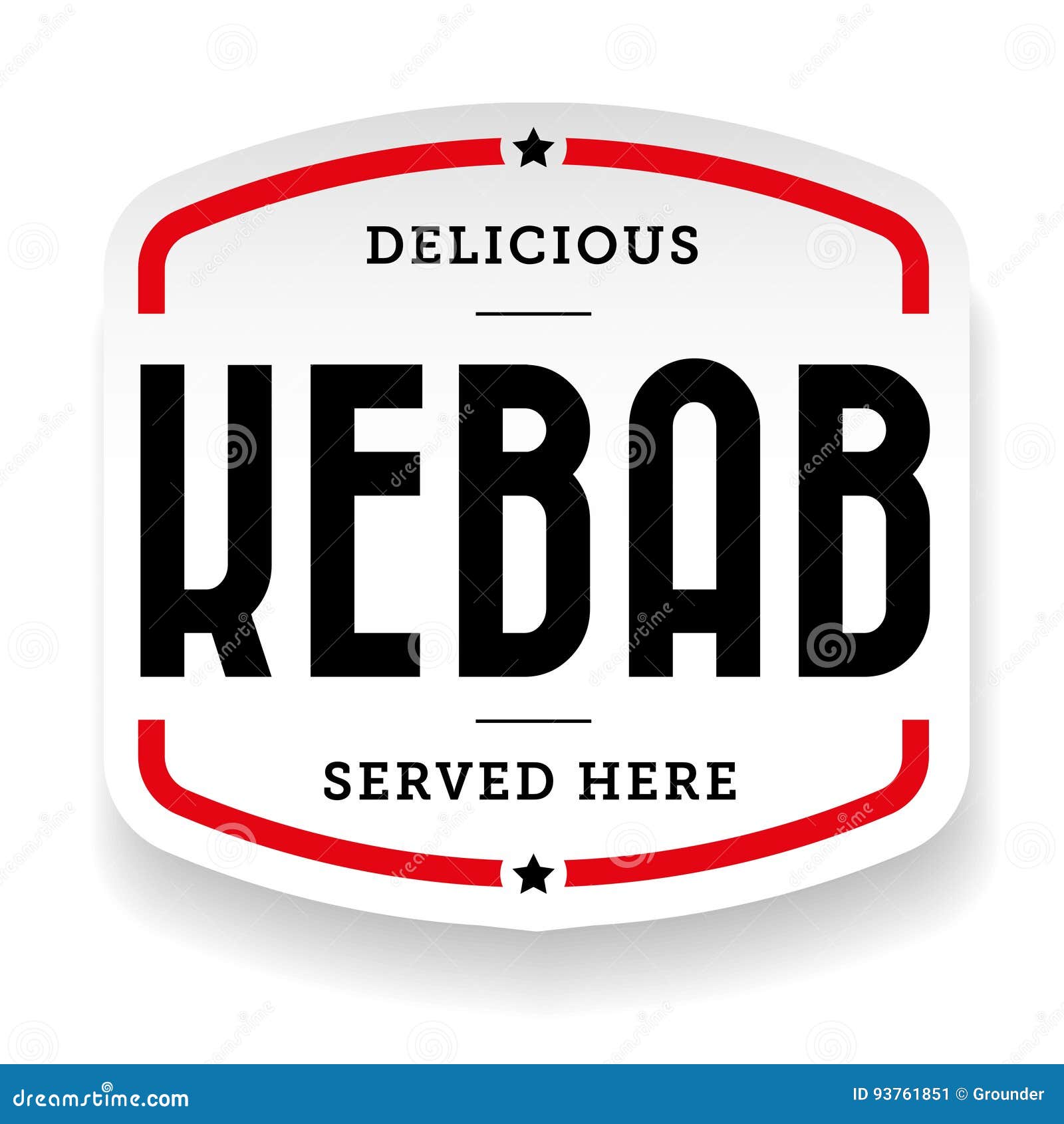 Kebab vintage sign sticker stock vector. Illustration of sign - 93761851