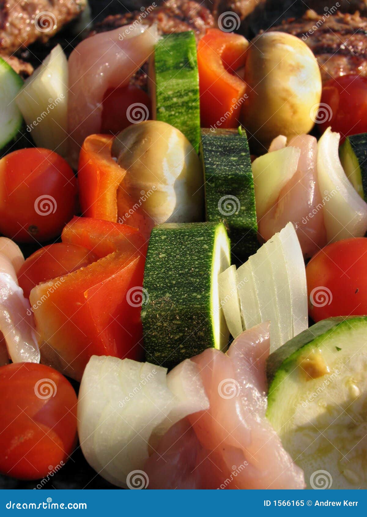 Kebabs Cooking on a Barbeque Stock Image - Image of barbecue, cookout ...