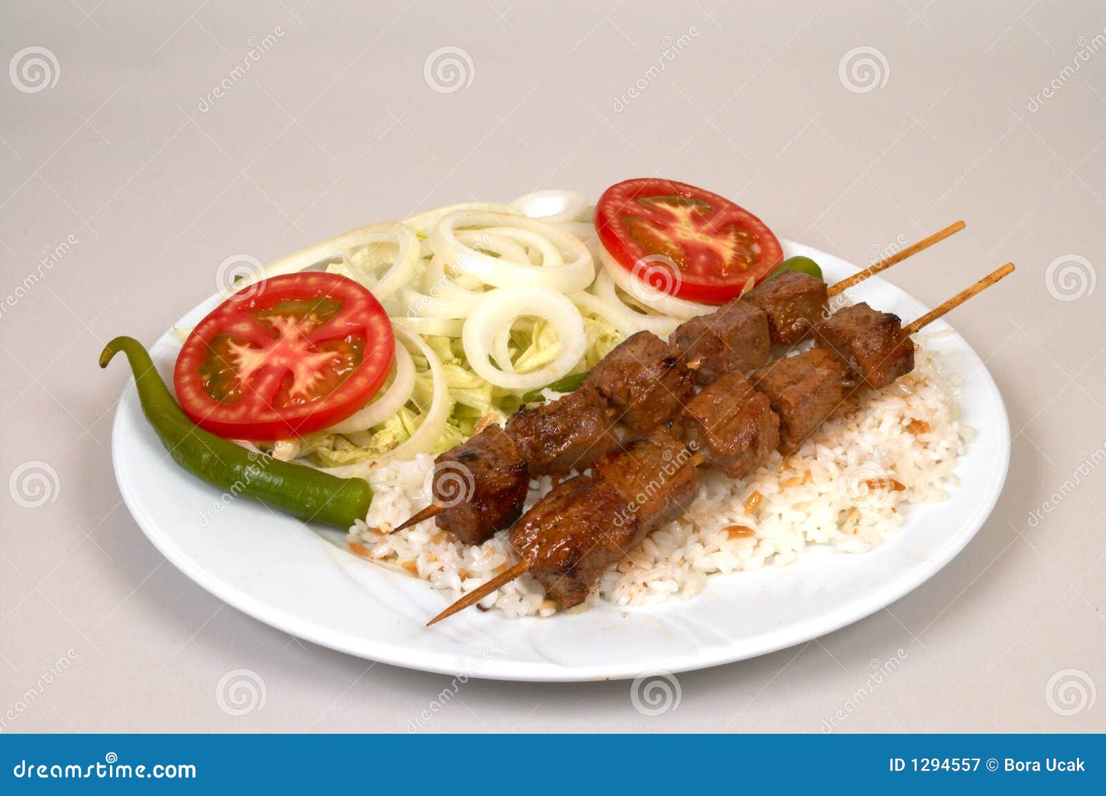Kebap stock image. Image of rice, dinner, tasty, salad - 1294557