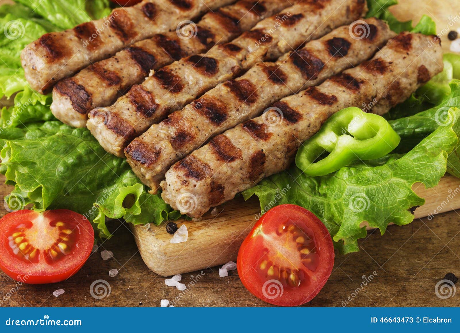 Kebapche stock image. Image of meal, croatian, board - 46643473