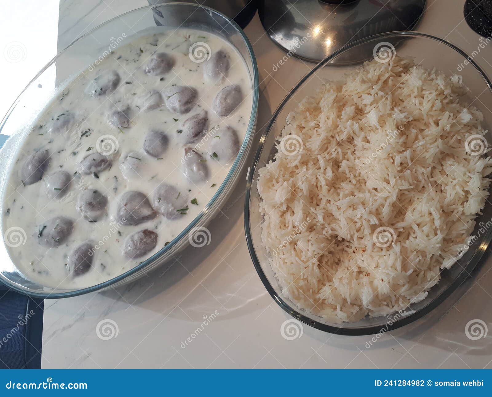 Kebbeh with Labban and Rice Stock Photo - Image of breakfast, labban ...