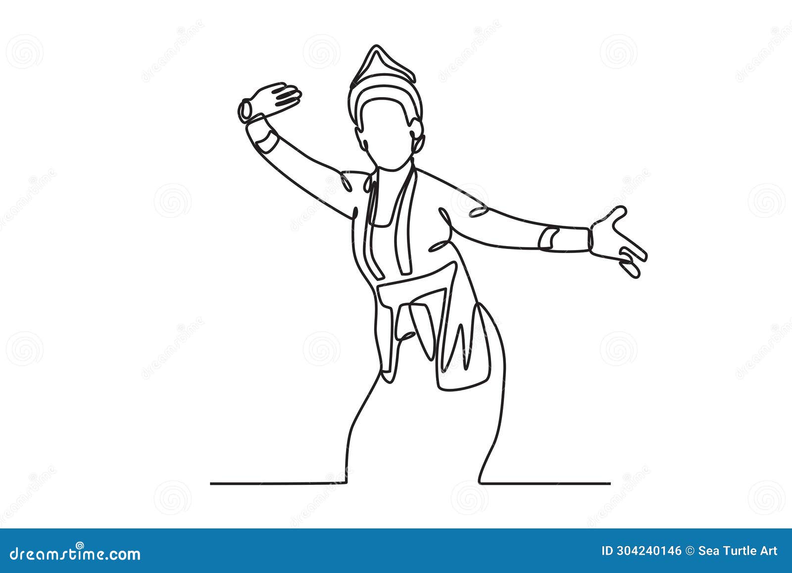 Kecak Dance Performed by One Dancer Stock Illustration - Illustration ...