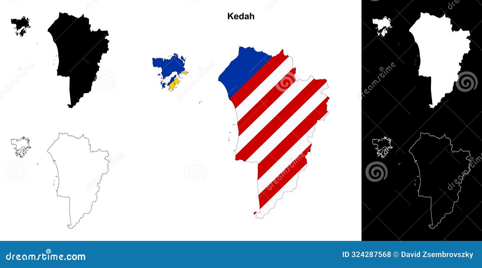 Kedah outline map stock illustration. Illustration of boundaries ...