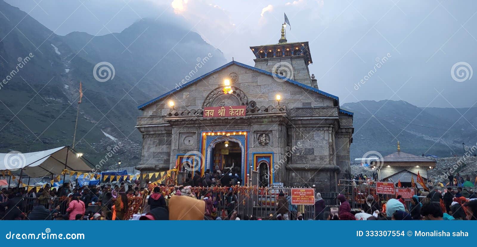 Kedarnath Temple Scenary Background View Editorial Stock Image - Image ...