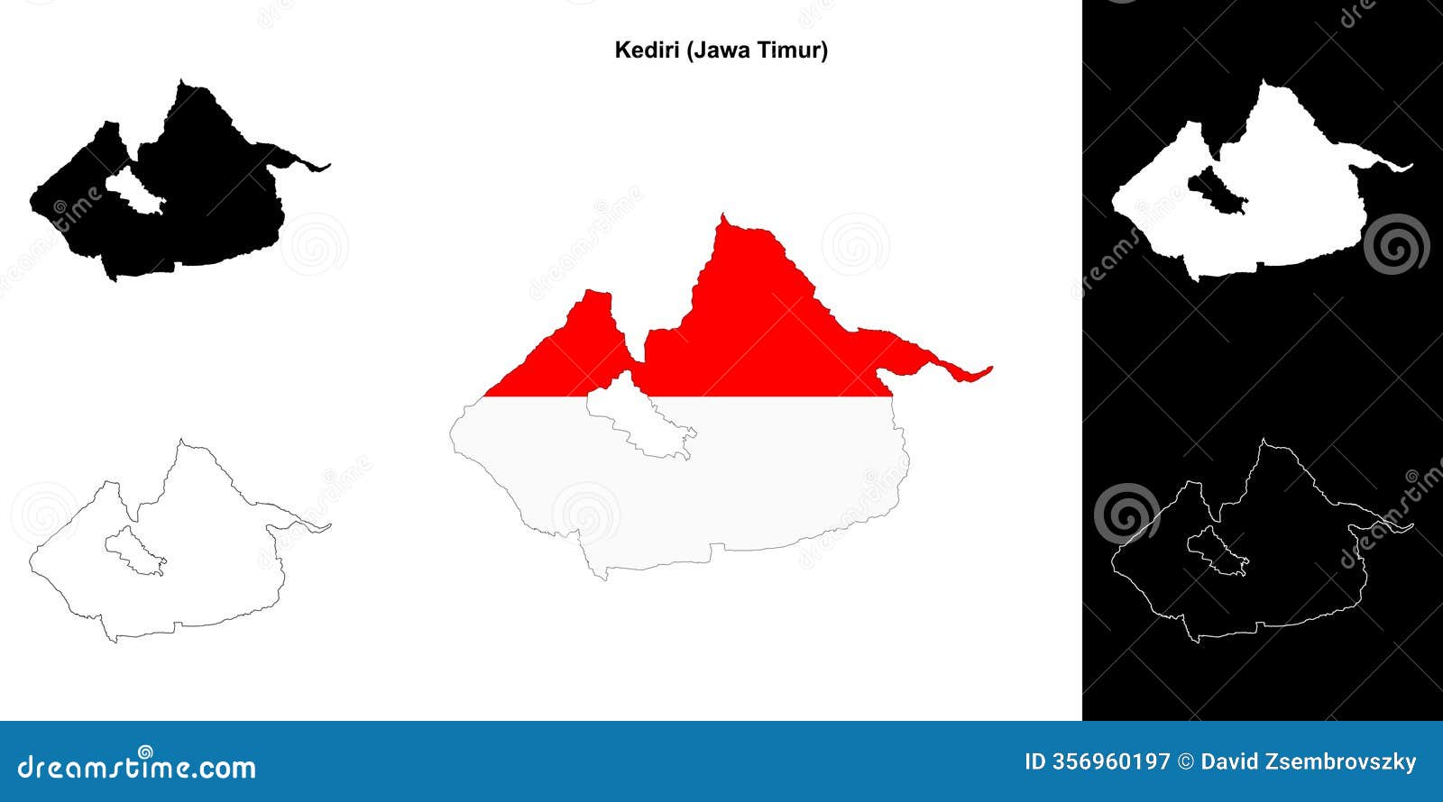 Kediri outline map stock illustration. Illustration of boundary - 356960197