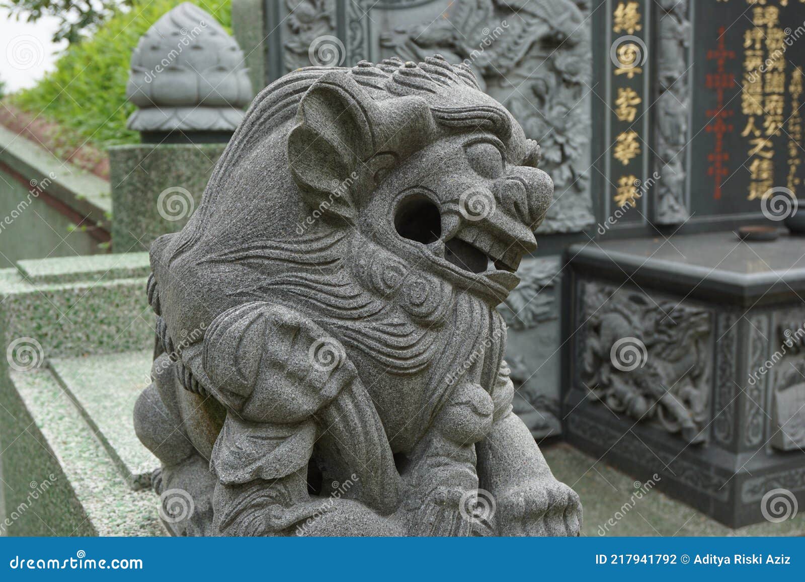 Kediri, East Java, Indonesia - May 2nd, 2021 : Chinese Lion Statue with ...