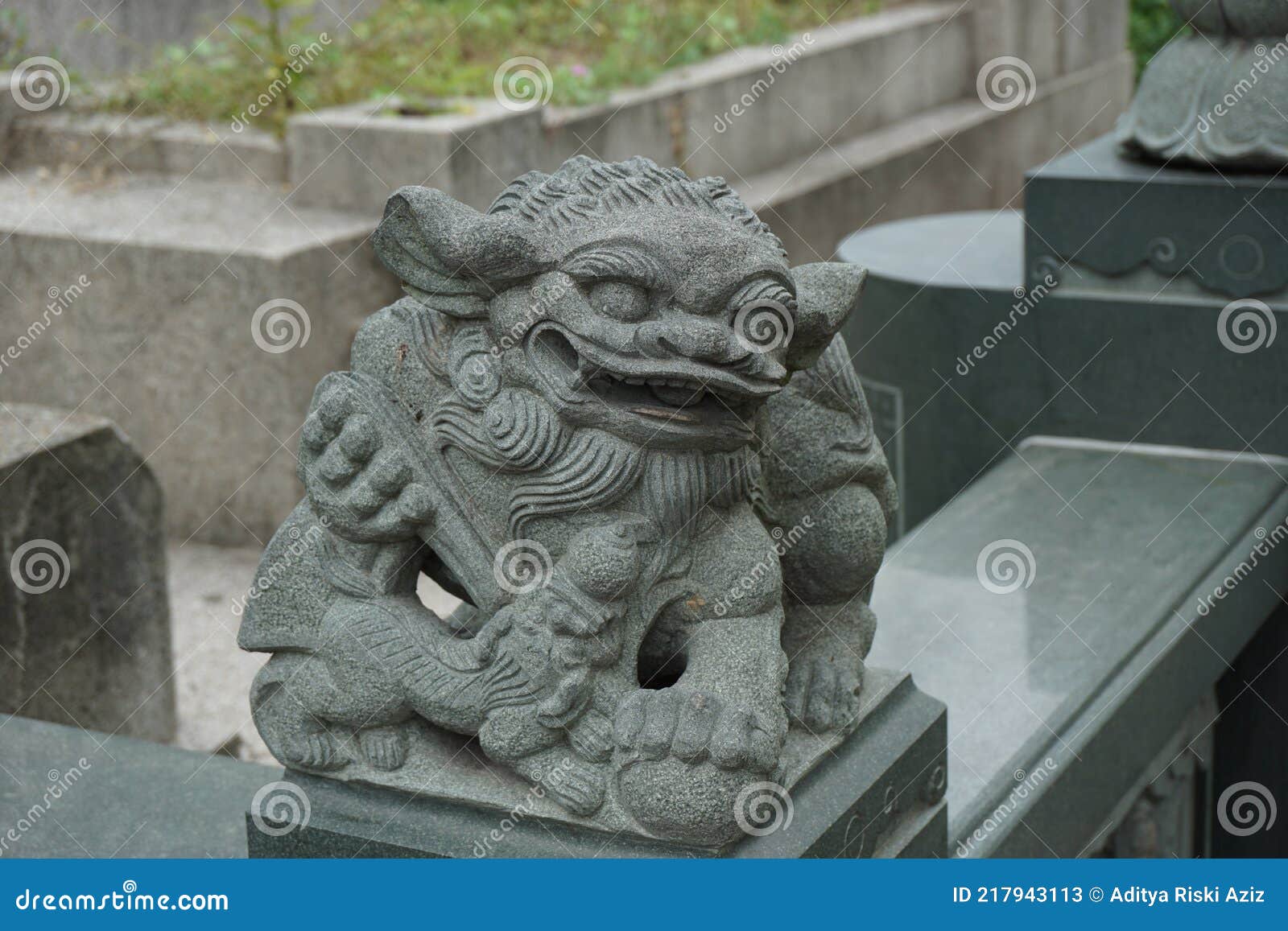 Kediri, East Java, Indonesia - May 2nd, 2021 : Chinese Lion Statue with ...