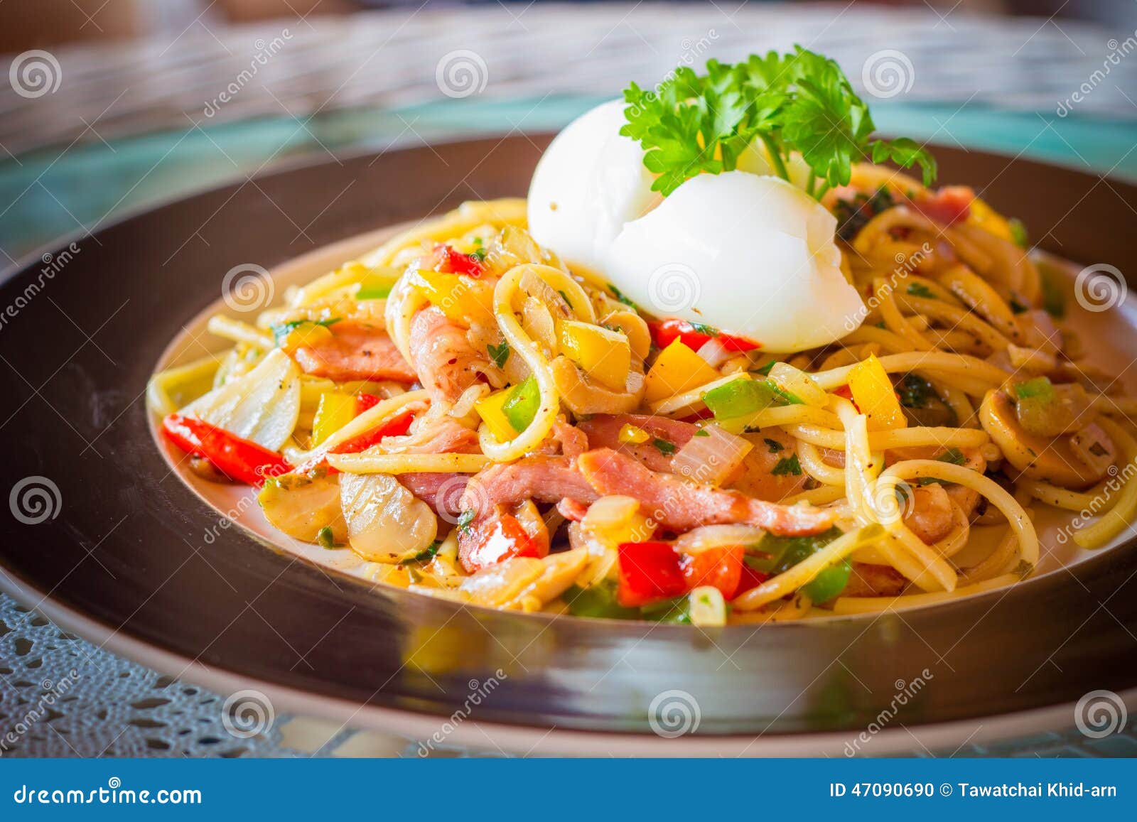Kee Mao Spaghetti, Thai Style Spaghetti Stock Photo - Image of classic ...