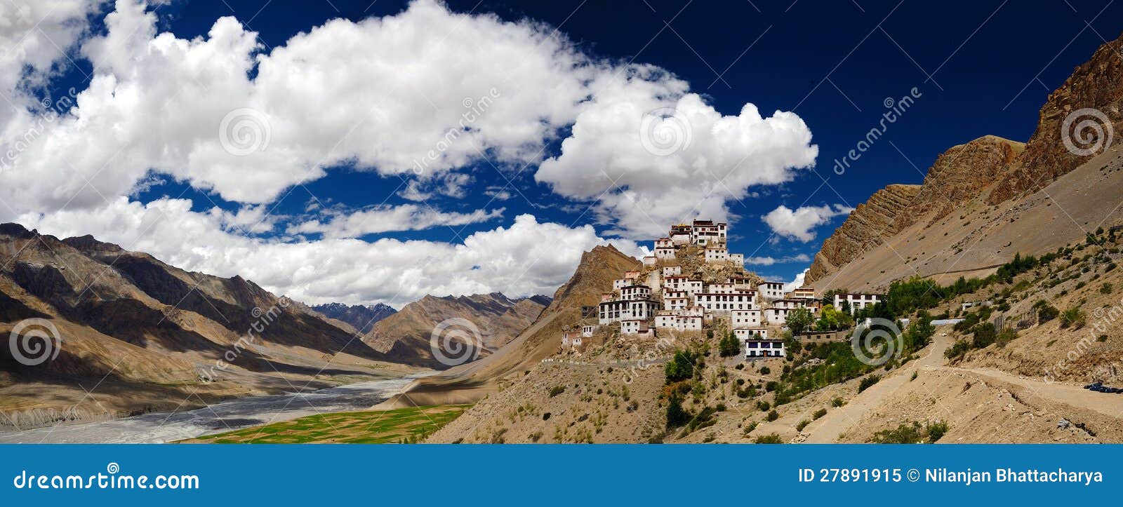 Kee monastery panorama stock image. Image of morning - 27891915
