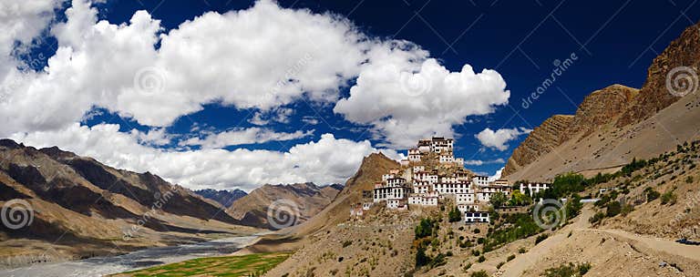 Kee monastery panorama stock image. Image of morning - 27891915