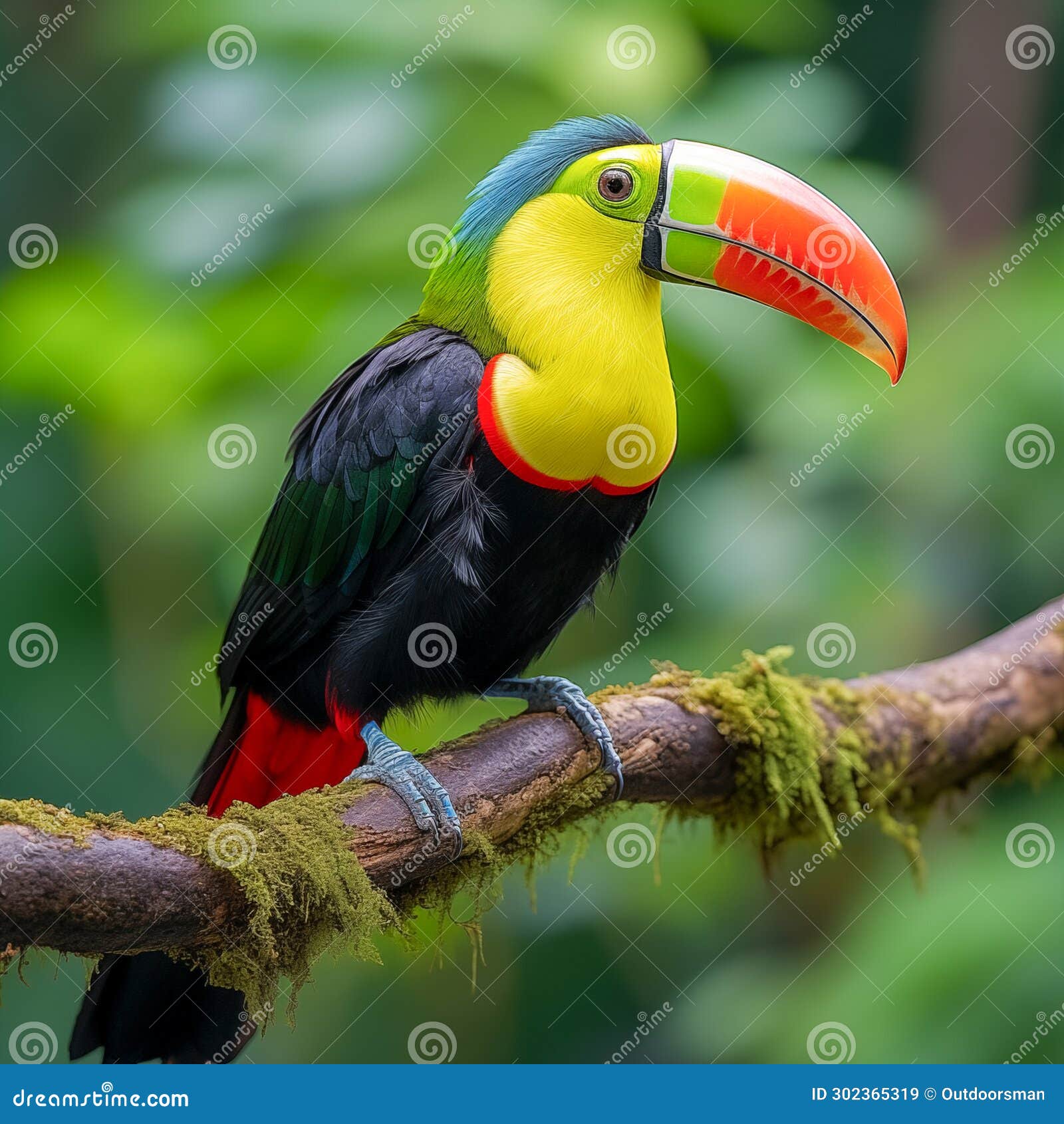 Keel-billed Toucan Isolated On A White Background. Realistic Ramphastos ...