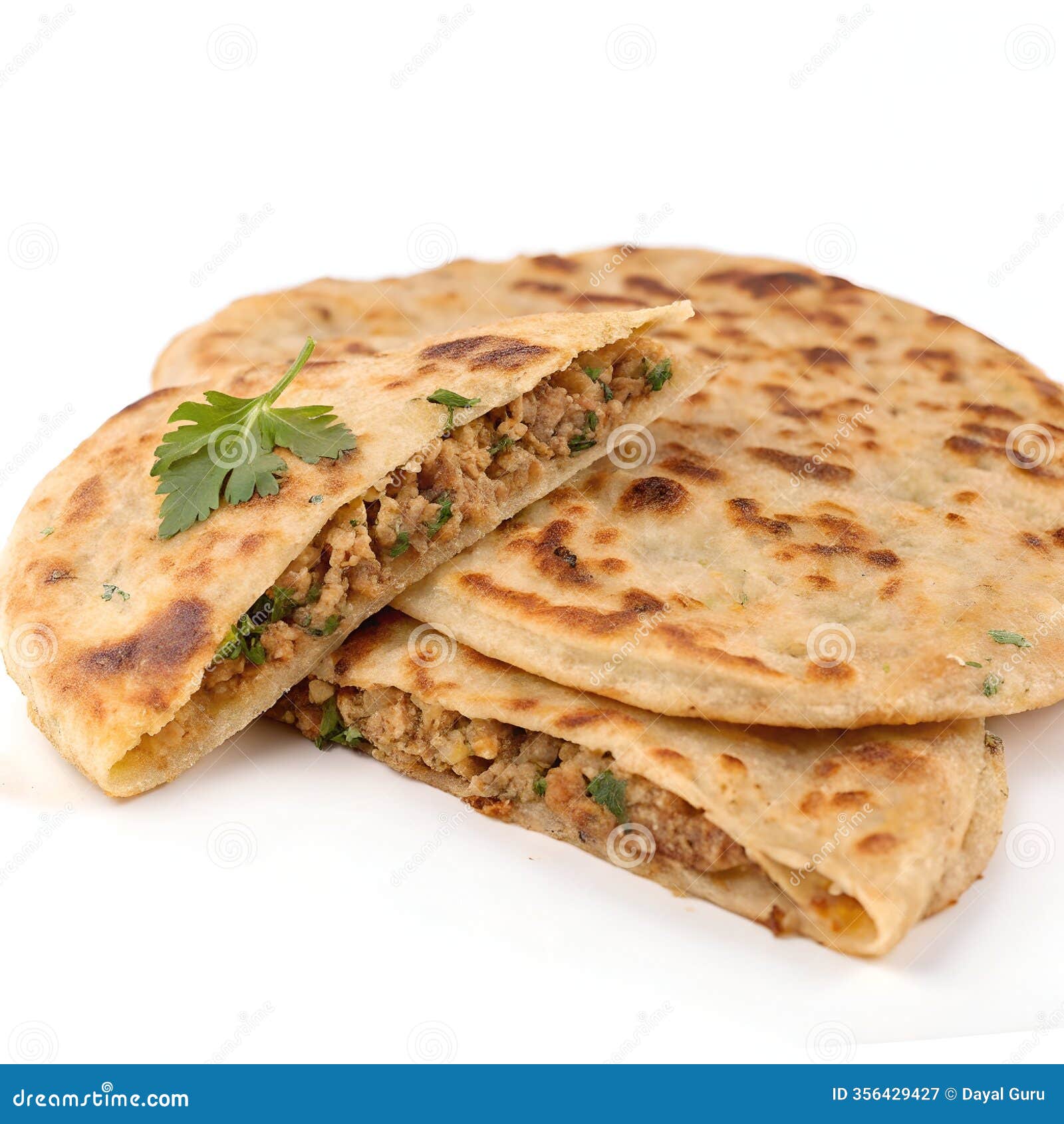Chicken Mince-stuffed Keema Paratha Isolated On Transparent Background ...