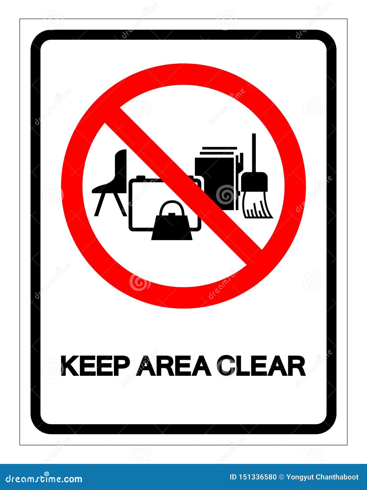 Keep Area Clear Symbol Sign, Vector Illustration, Isolate on White ...