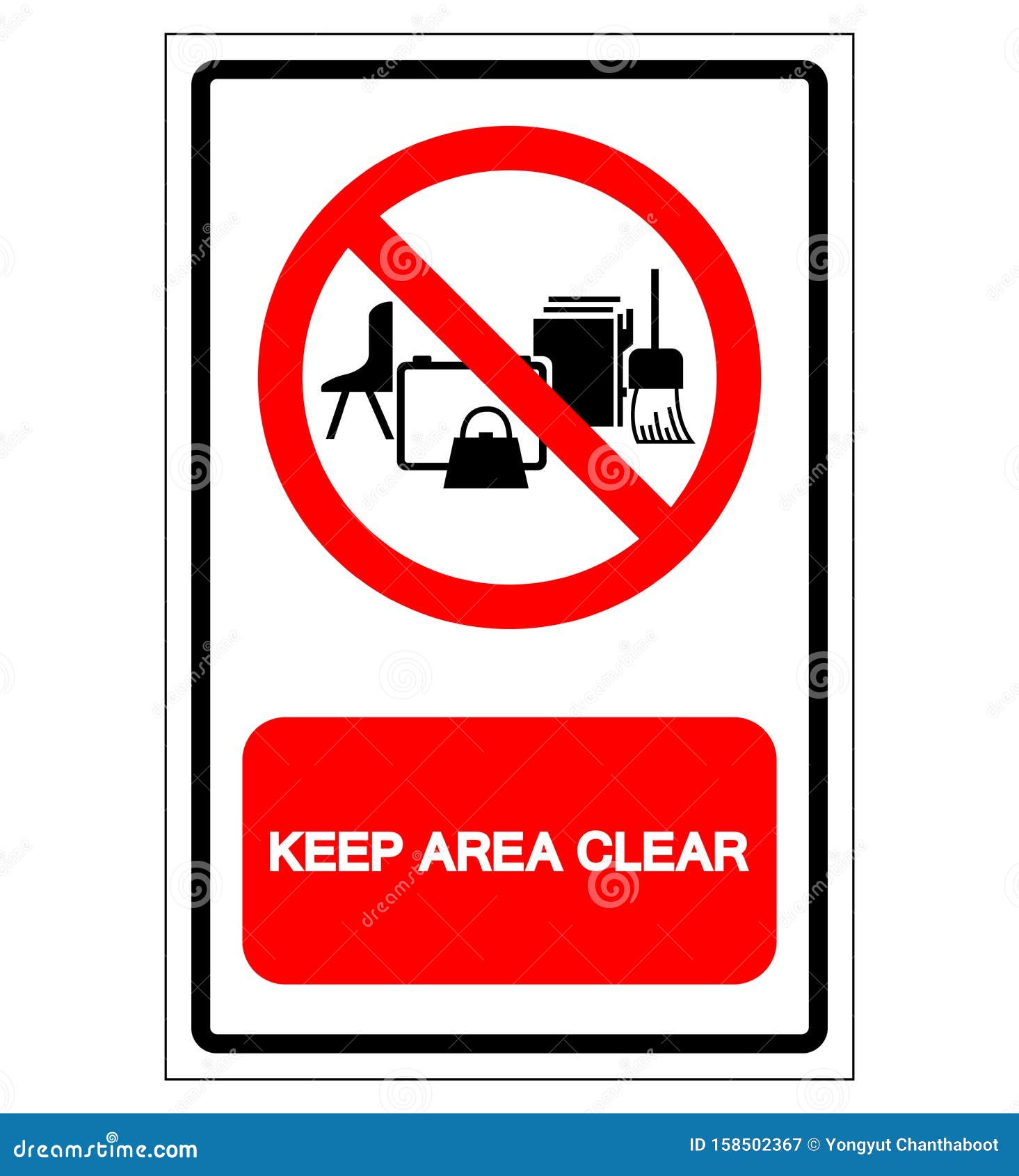Keep Area Clear Symbol Sign, Vector Illustration, Isolate on White ...
