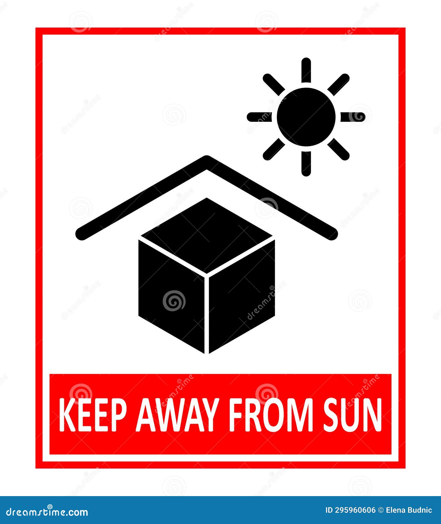 Keep Away from Sun, Sticker and Label Vector Stock Illustration ...