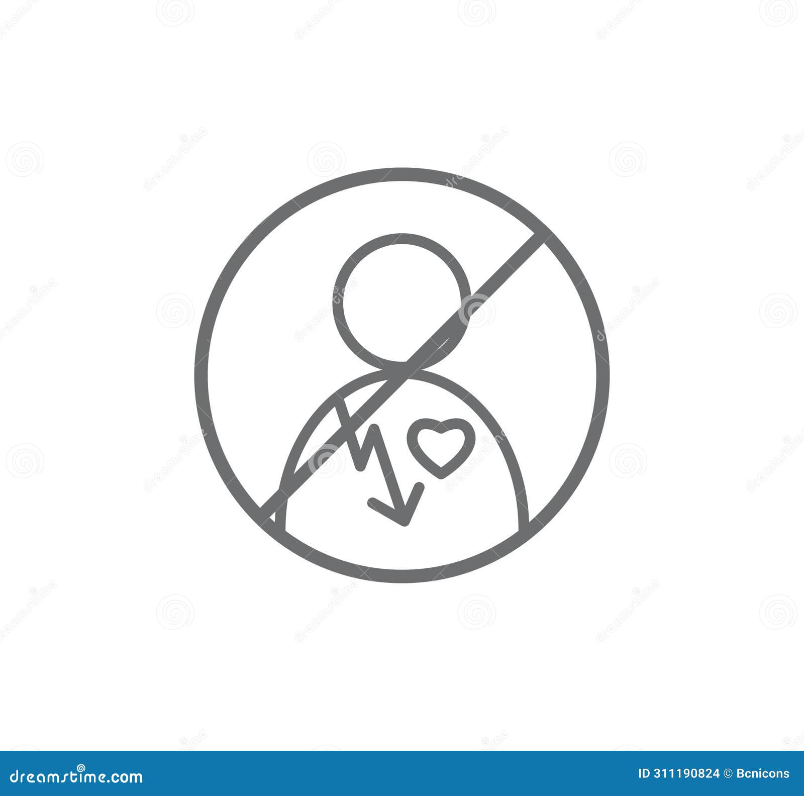 Keep Away from Vulnerable People Line Icon Stock Vector - Illustration ...
