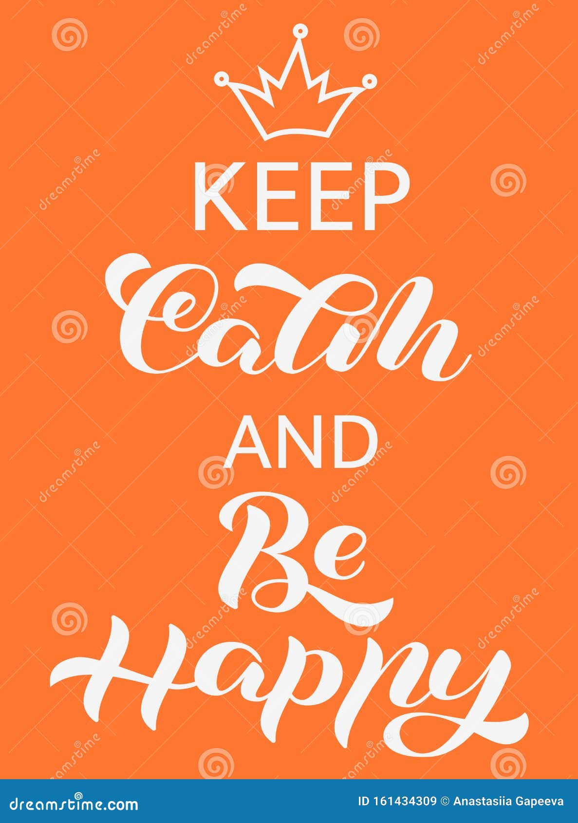 Keep Calm and Be Happy Lettering. Vector Illustration Stock ...