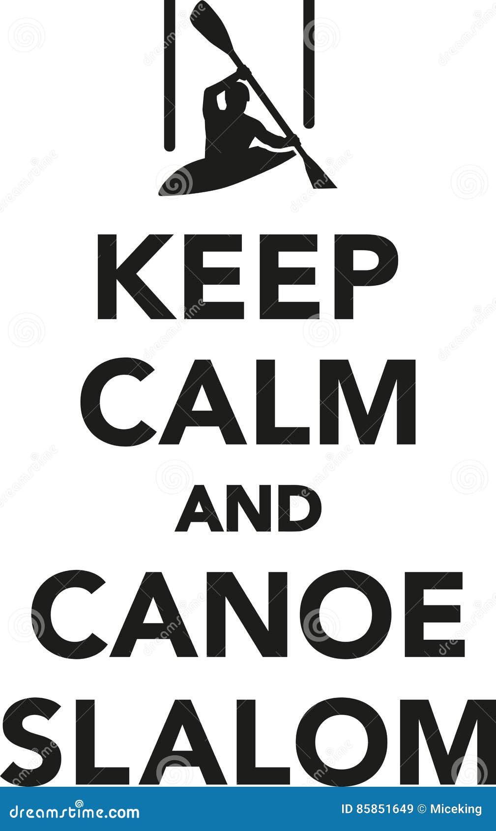 Canoe Slalom Silhouette With Word Vector Illustration | CartoonDealer ...