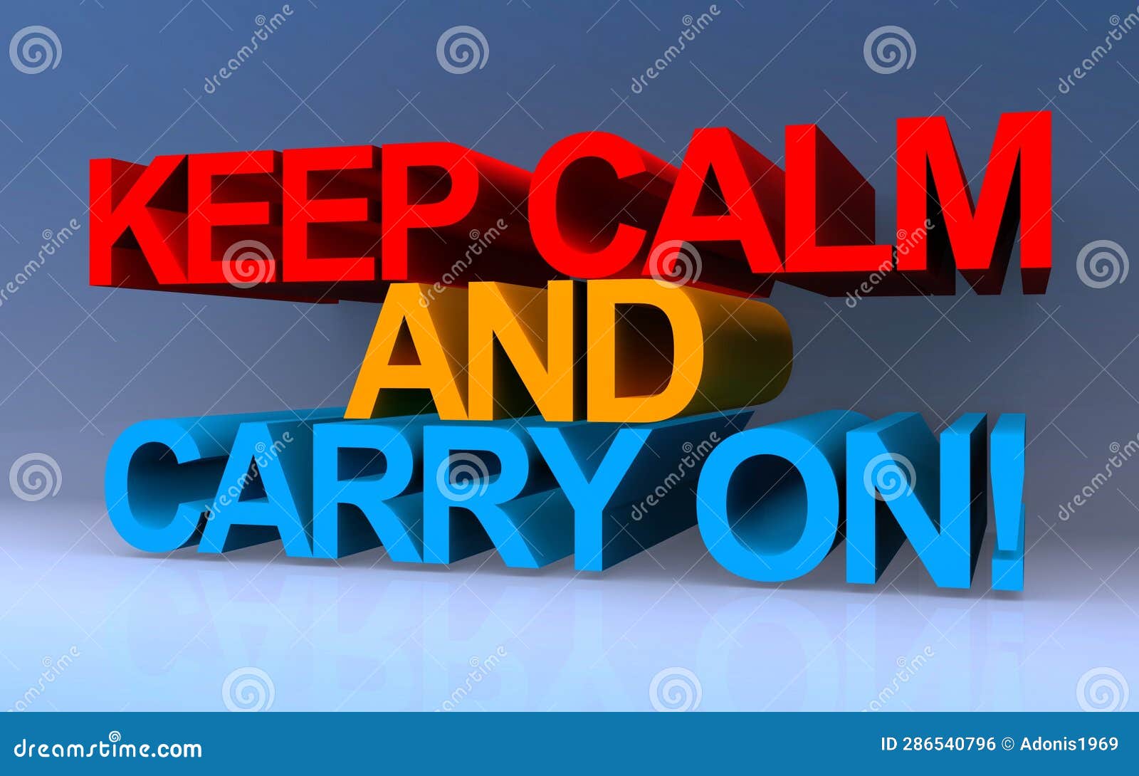 Keep Calm and Carry on on Blue Stock Illustration - Illustration of ...