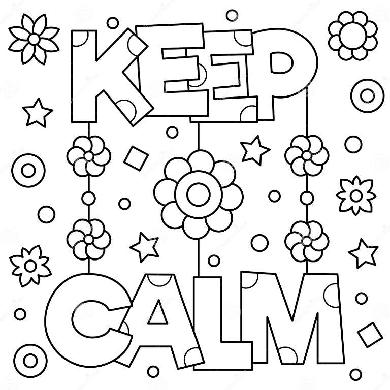 Keep Calm. Coloring Page. Vector Illustration. Stock Vector ...