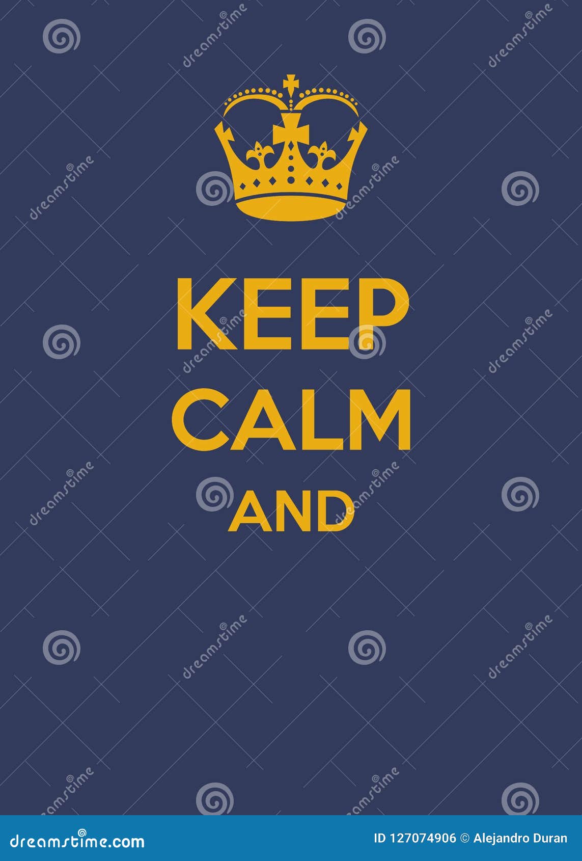 Keep Calm Crown Gold Symbol