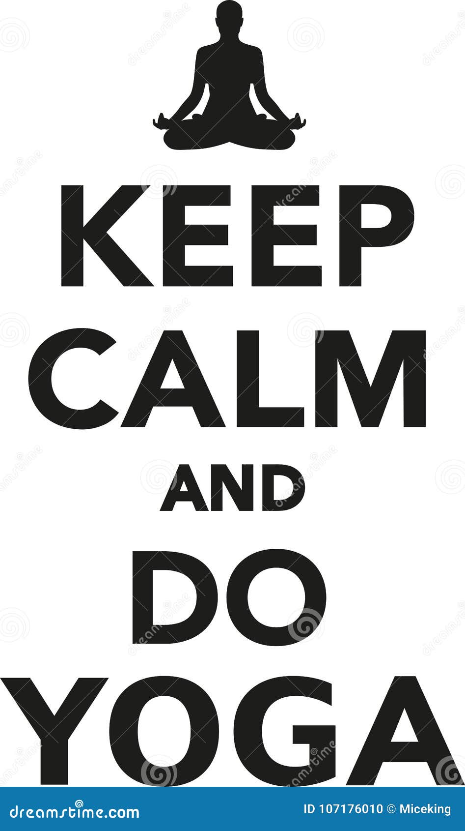 Keep calm and do yoga stock vector. Illustration of exercise - 107176010